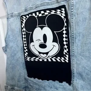 DC Jeans | Jackets & Coats | Upcycled Denim Jacket Mickey Mouse Disney ...